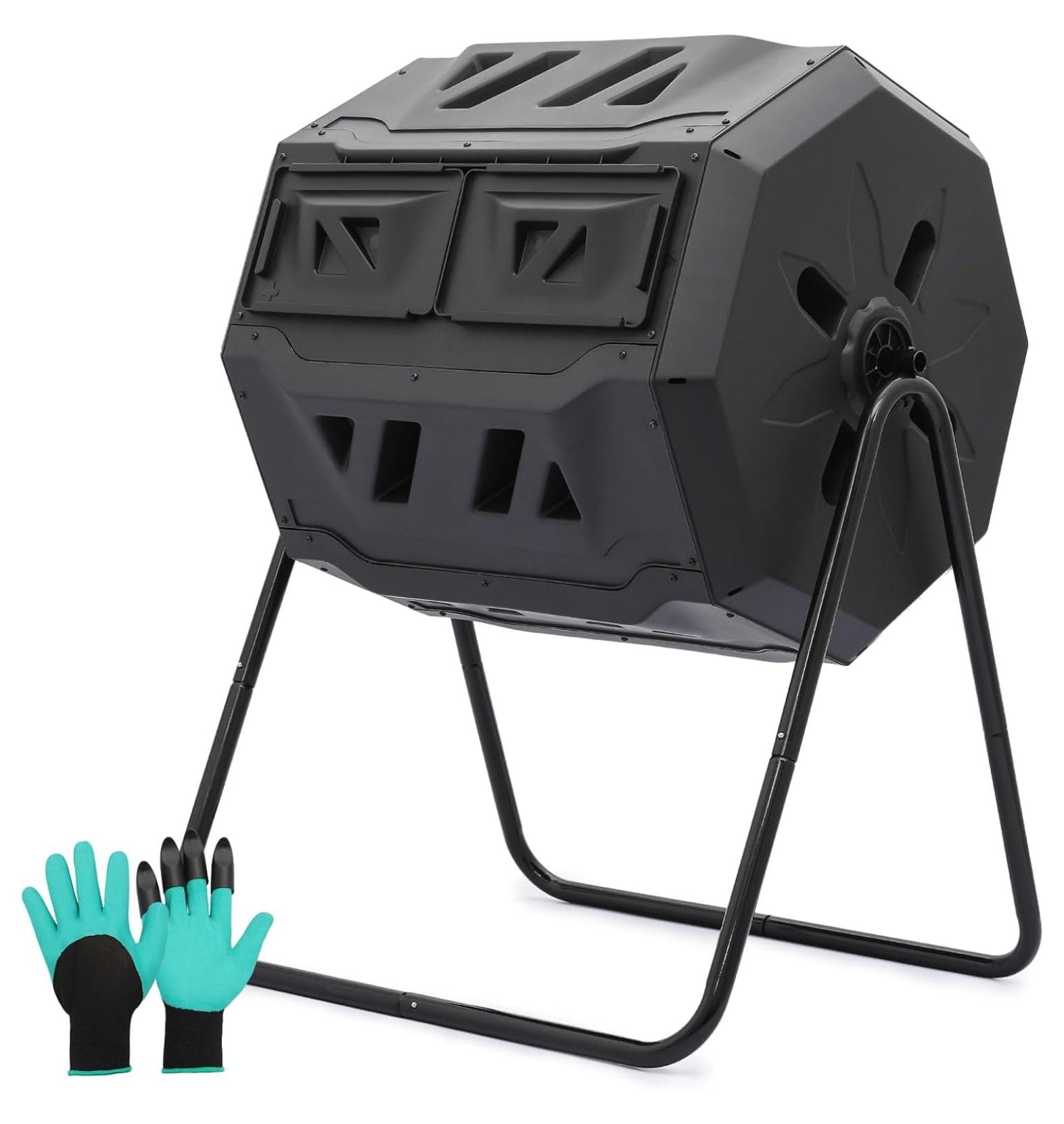 43 Gal Chamber Compost Outdoor Tumbling Composting Bins High Volume ...