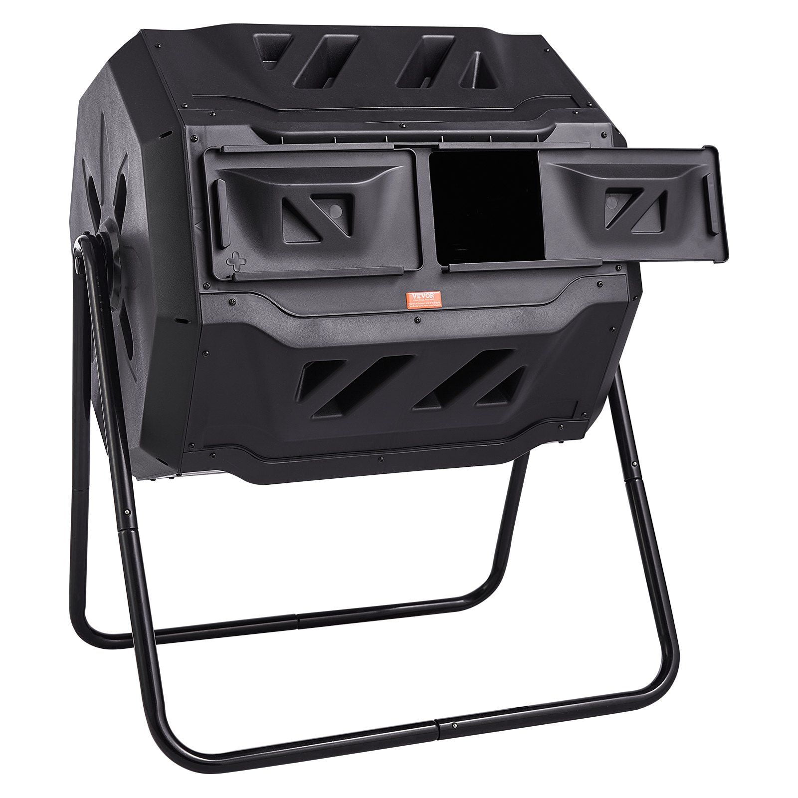 43-Gal Dual Chamber Compost Bin Tumbler, Large Rotating Composter with ...