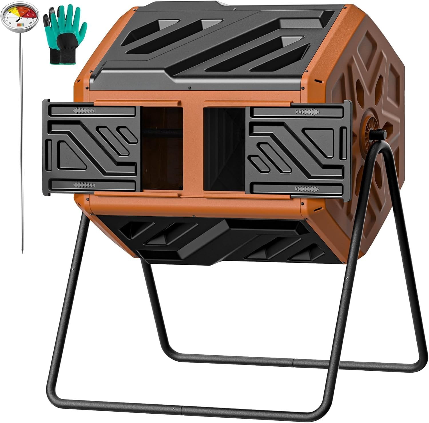 43 Gallon Outdoor Compost Bin. with rmometer, to Assemble. Tumbling ...