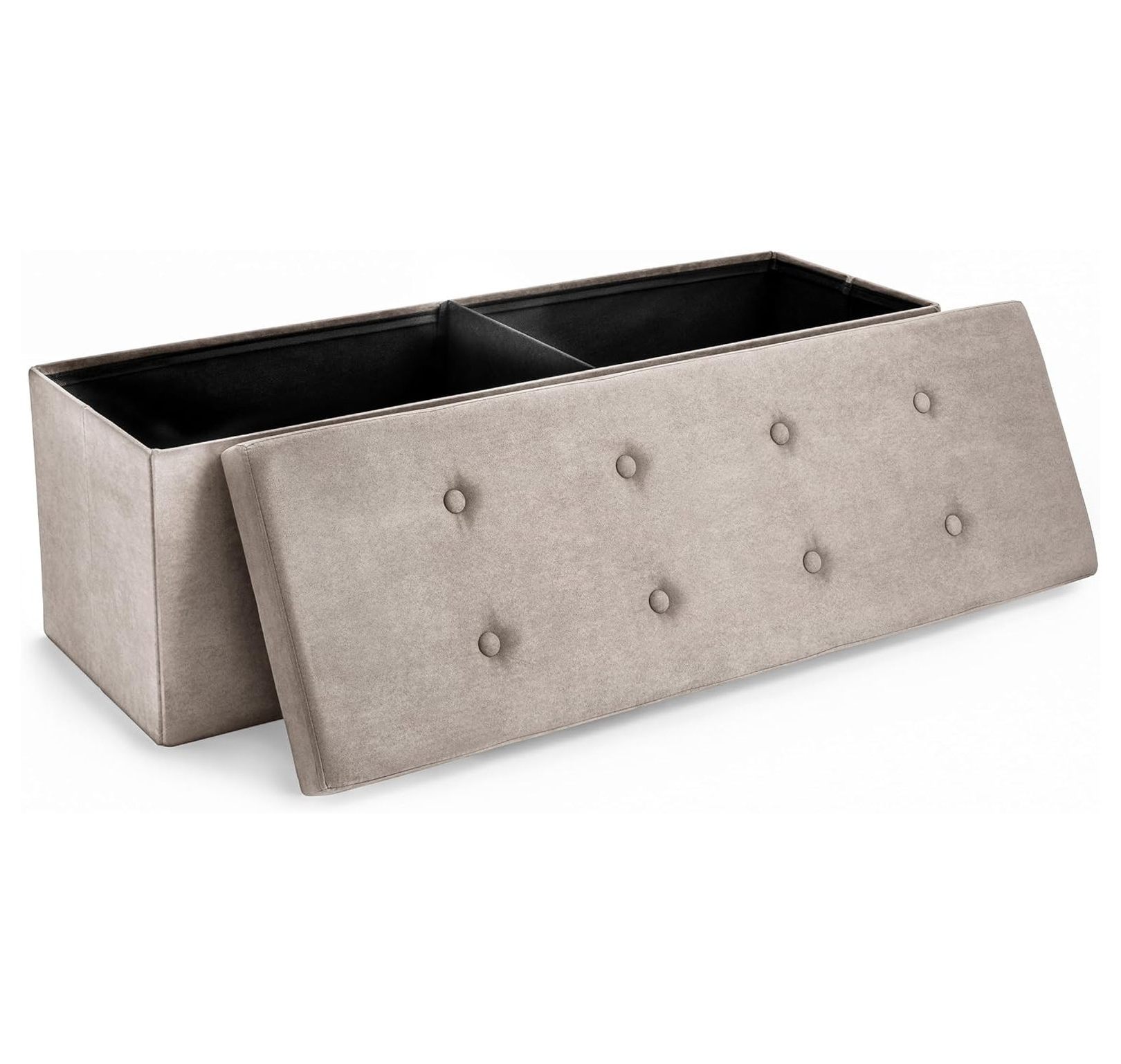 43 Inch Beige Ottoman with Storage Bench – Folding Bed Bench 80L ...