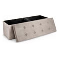 43 Inch Beige Ottoman with Storage – Folding Bed 80L Storage Ottoman ...