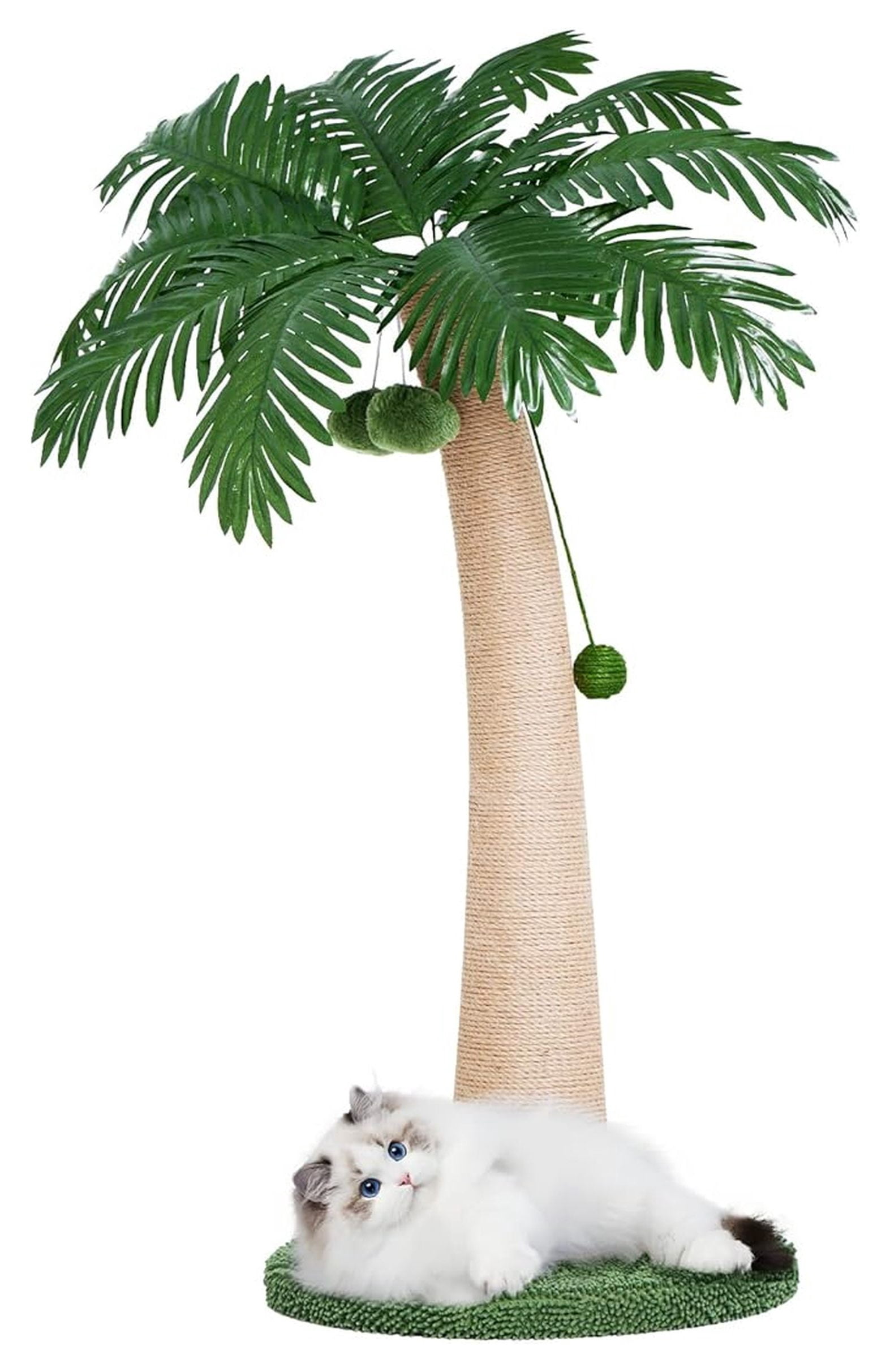 43 Inch Cat Scratching Post - Large Sisal Cat Scratcher with Hanging ...