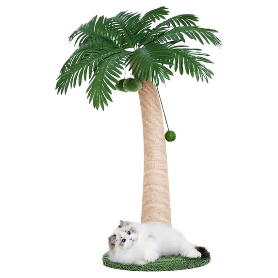 43 Inch Cat Scratching Post - Large Sisal Cat Scratcher with Hanging ...