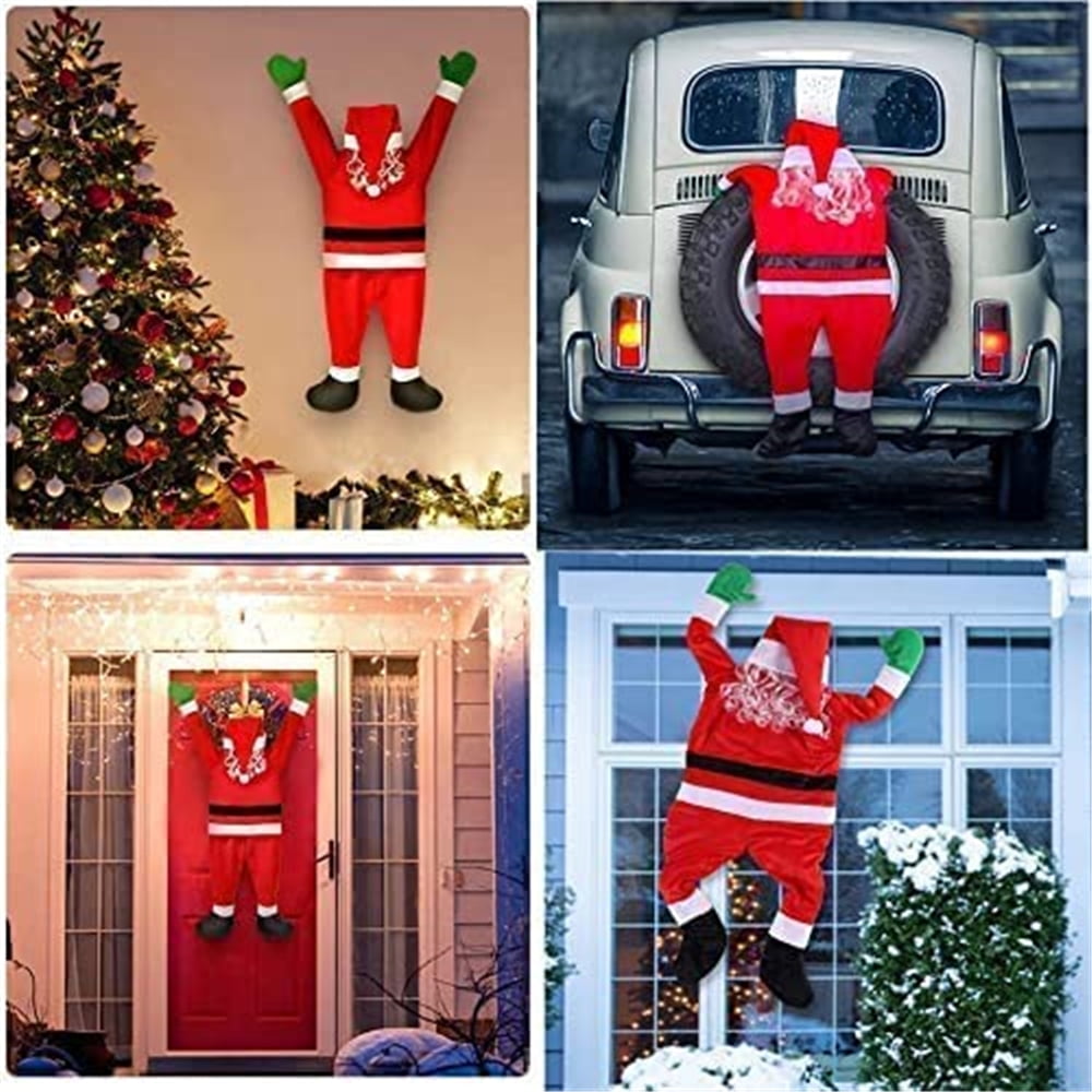 43 Inch Christmas Life Size Hanging Santa Claus Suit Outdoor Climbing ...