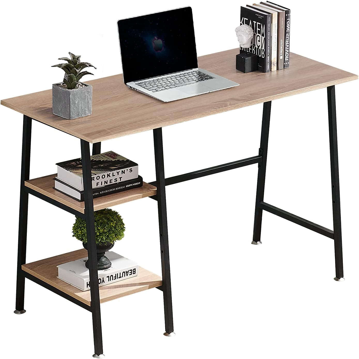 43 Inch Computer Modern Student Writing Home-Office Ladder Desk Oak ...