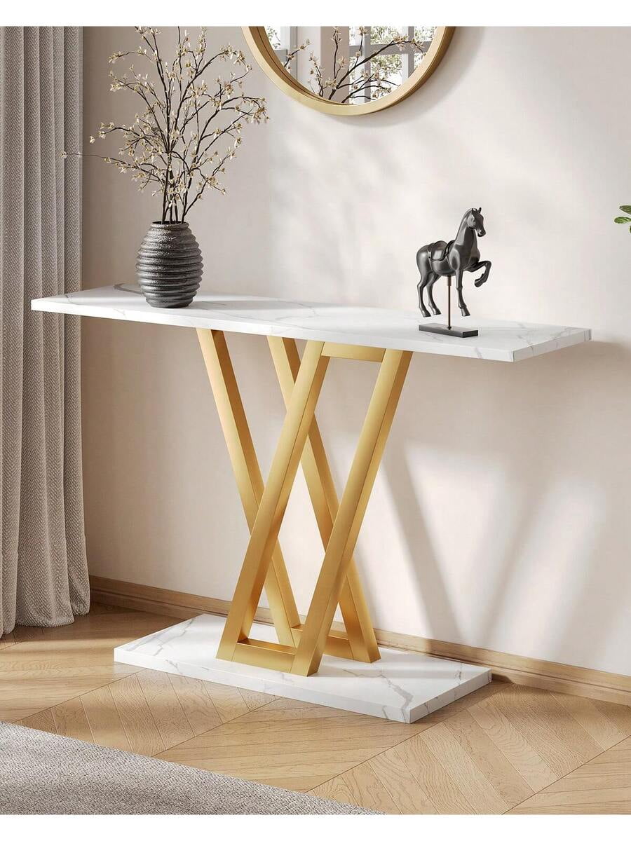 43-Inch Console Table For Entryway, Industrial Narrow Sofa Table For ...