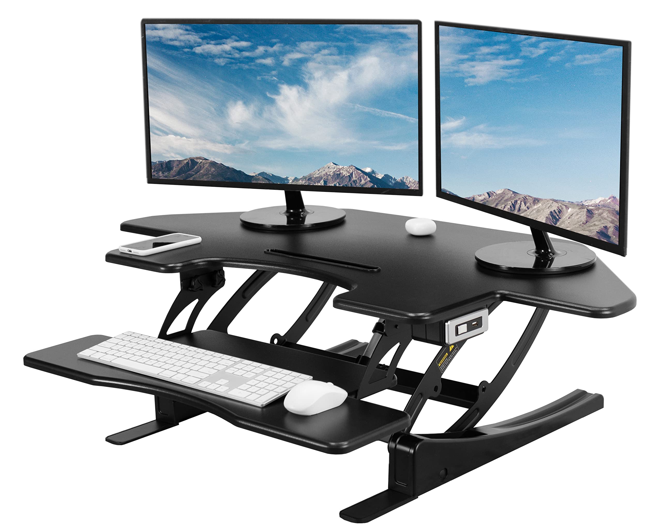 43 Inch Corner Electric Height Adjustable Desk Riser, VE Series Sit ...