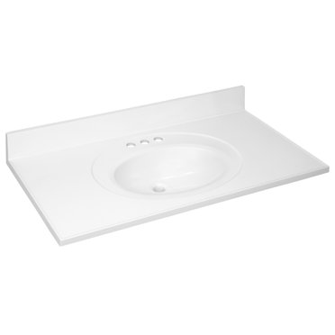 Design House Vanity Top in Cultured White Cultured Marble, 31-Inch by ...