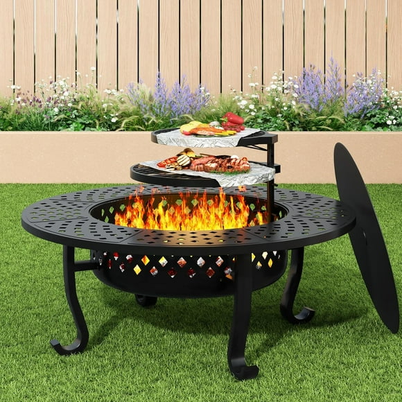 Firepit With Grill Rack