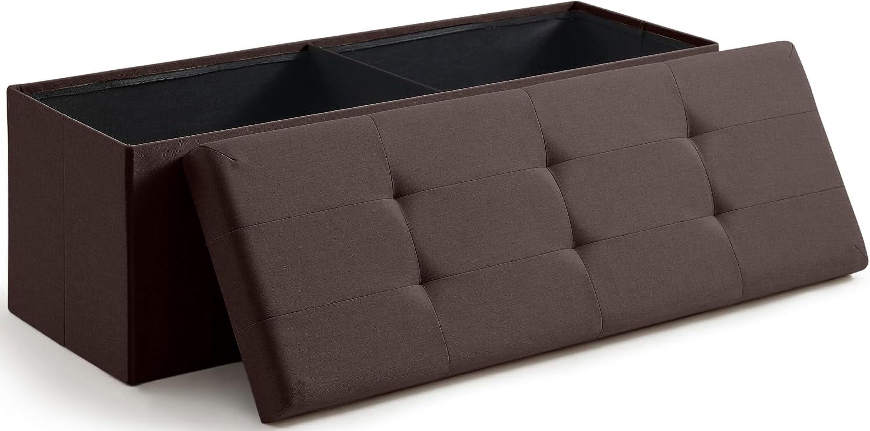 43 Inch Folding Storage Ottoman with Storage Bench, Long Large Storage ...