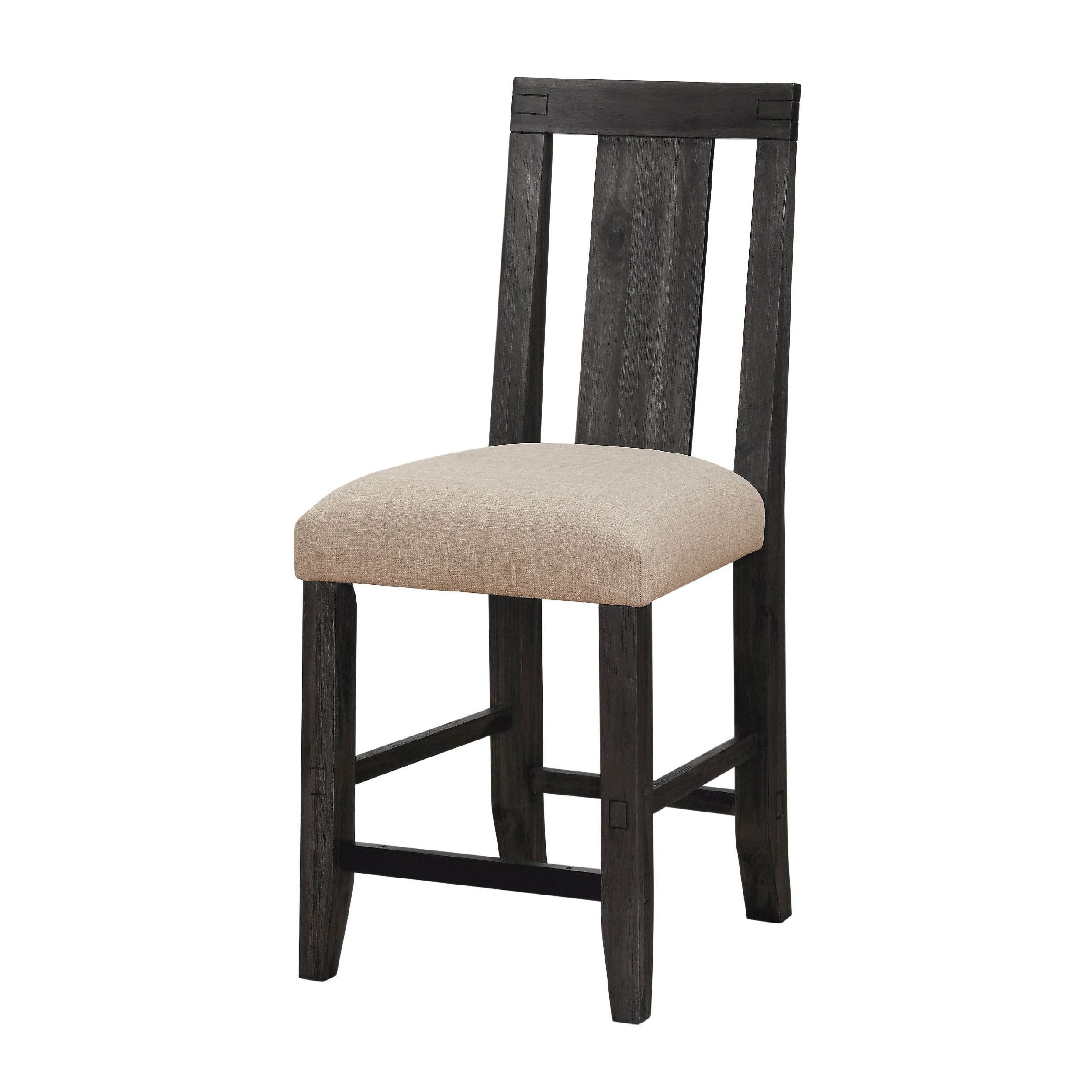 43 Inch Pim Acacia Wood Counter Stool, Panel Back Design, Set of 2 ...