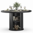 43 Inch Round Dining Table Set for 4, Modern Wood Top Kitchen Table ...