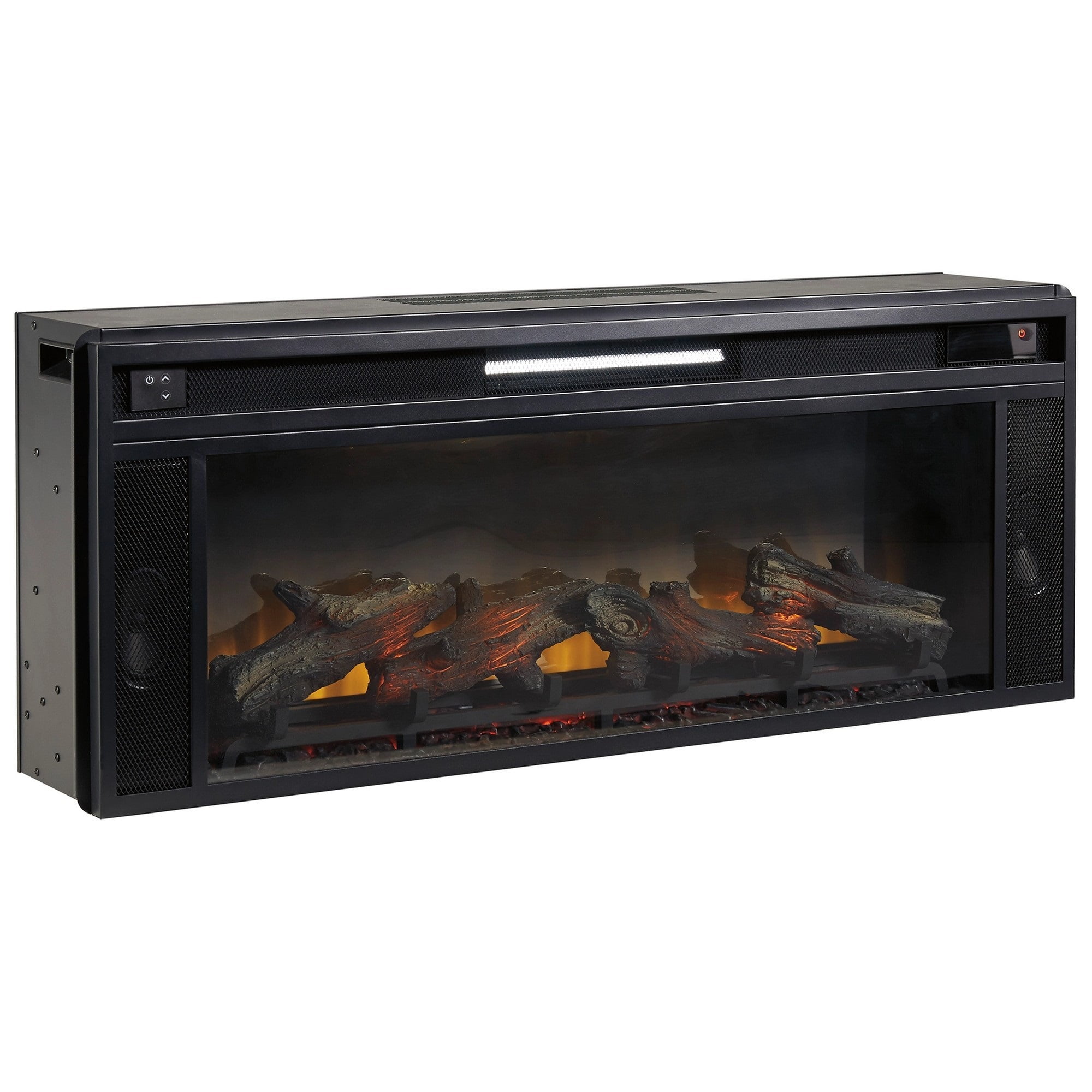 43 Inches Electric Fireplace Insert with Log Set Look, Black - Walmart.com