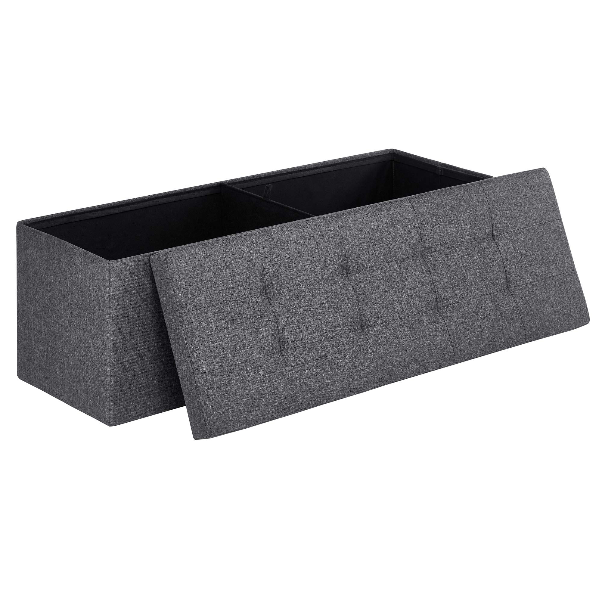 43 Inches Folding Storage Ottoman Bench, Ottoman Foot Rest, End of Bed ...