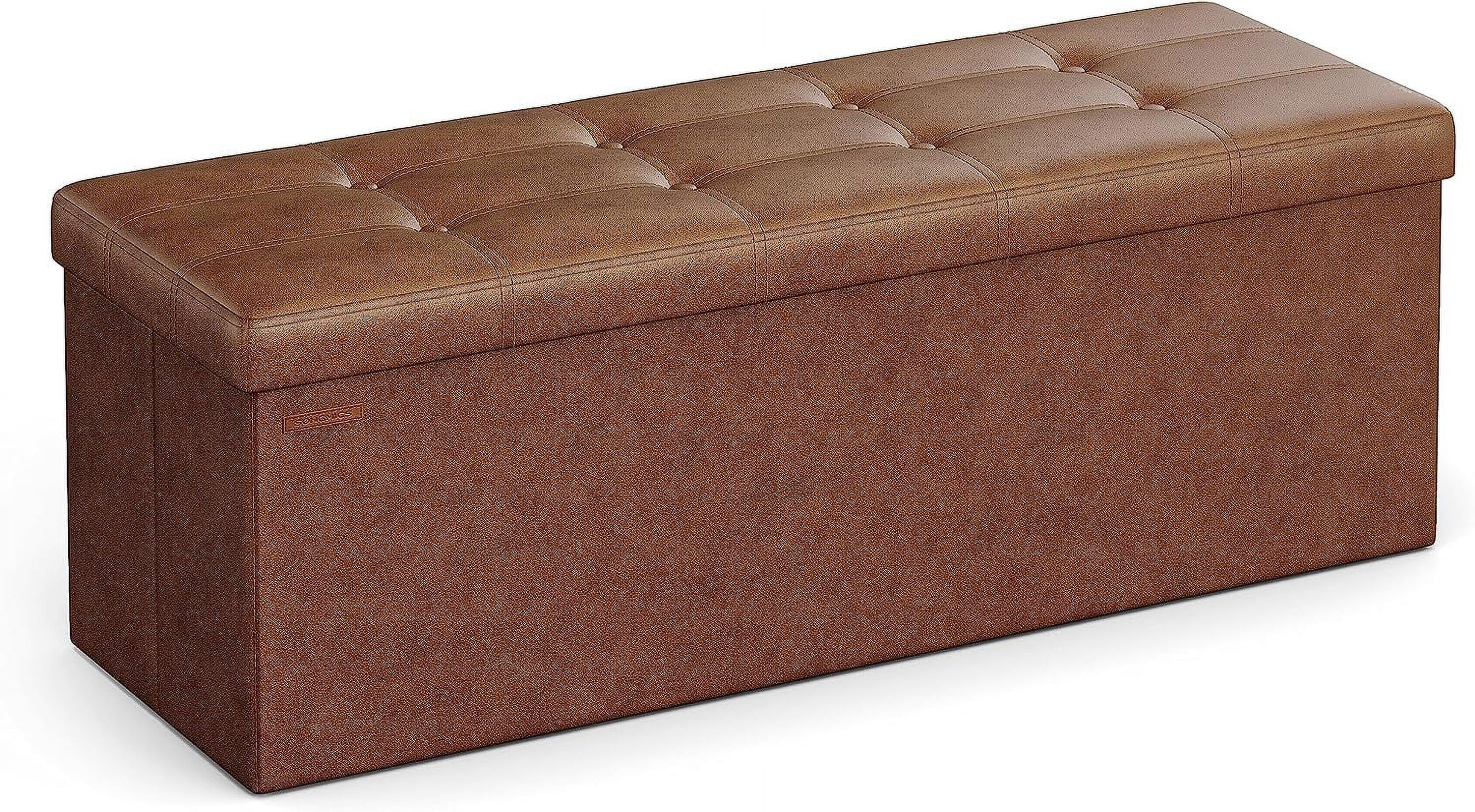 43 Inches Folding Storage Ottoman Bench, Storage Chest, Footrest ...