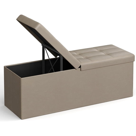 43 Inches Storage Ottoman Bench with Flipping Lid, Storage Chest with ...