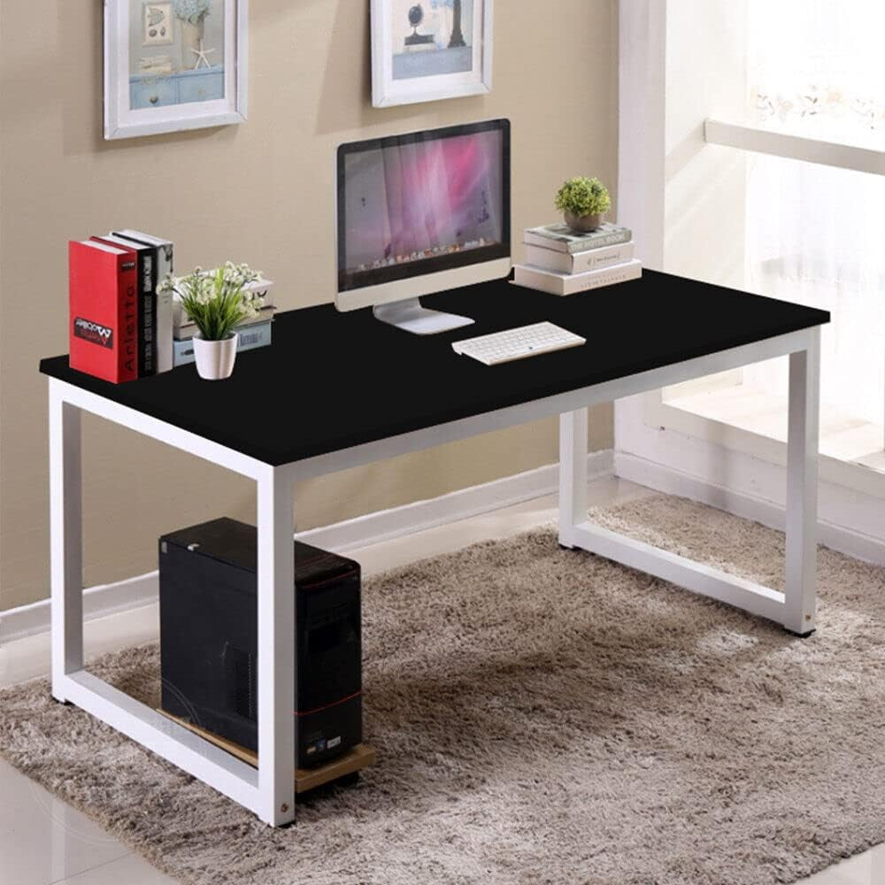 43”Large MDF Computer Office Desk PC Laptop Table Study Work-Station Home Office Furniture Black ...