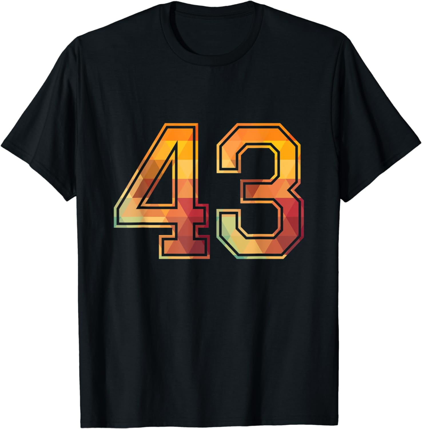 43 Lucky Number Sports Team Low Poly Year Age 43rd Birthday T-Shirt ...