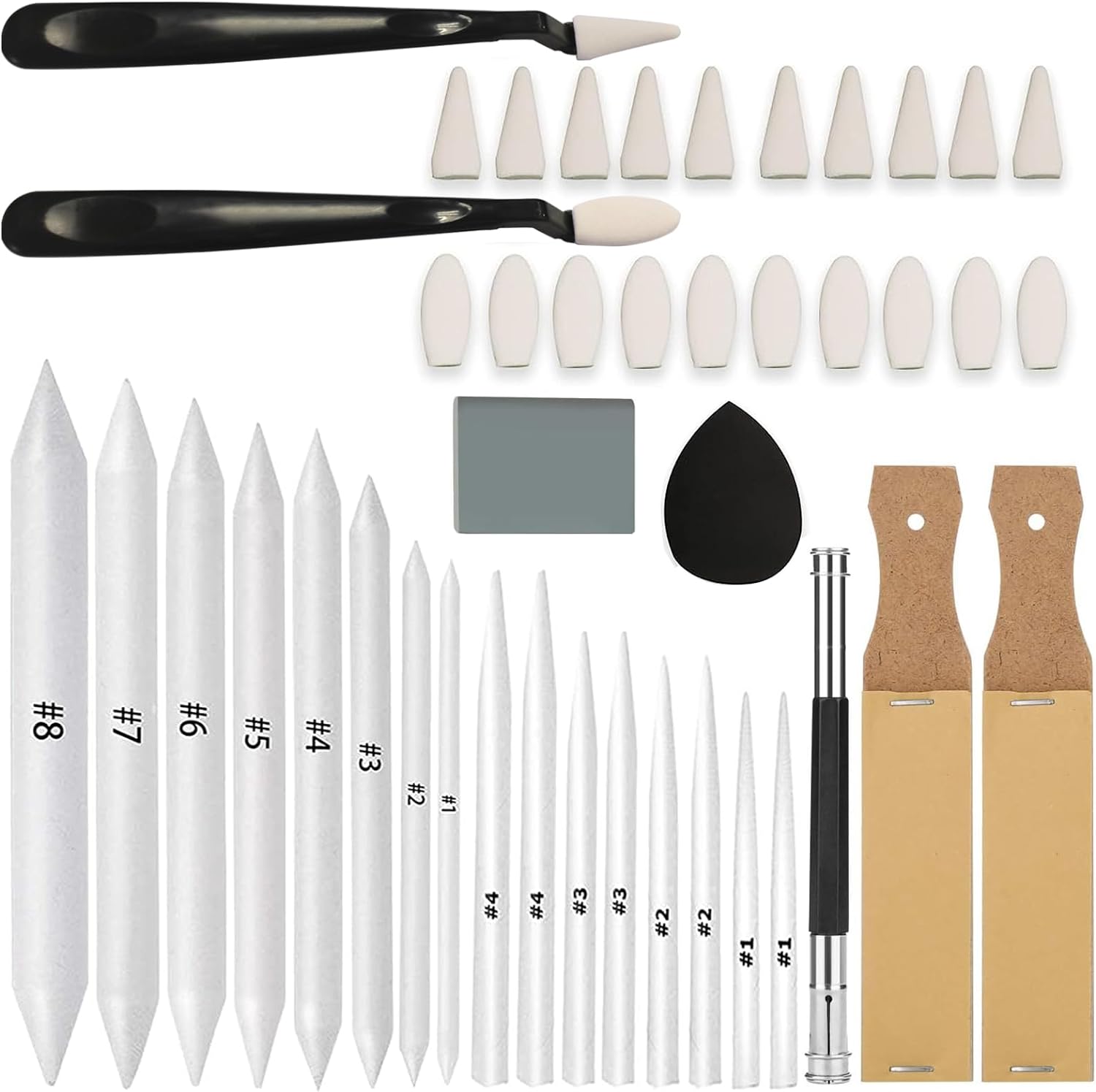 43 PCS Blending Stumps and Tortillions Paper Art Blenders Sketch ...