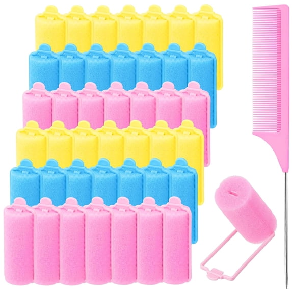 43 PCS Foam Hair Rollers - 0.59 Inch Sponge Rollers for Heatless Hair ...