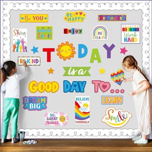 43 Pcs Inspirational Classroom Bulletin Board Set Today is a Good Day ...