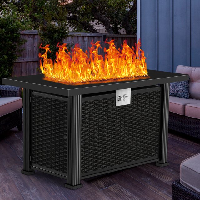 43 in Propane Fire Pit 50,000 BTU Outdoor Gas Fire Pit Table with ...