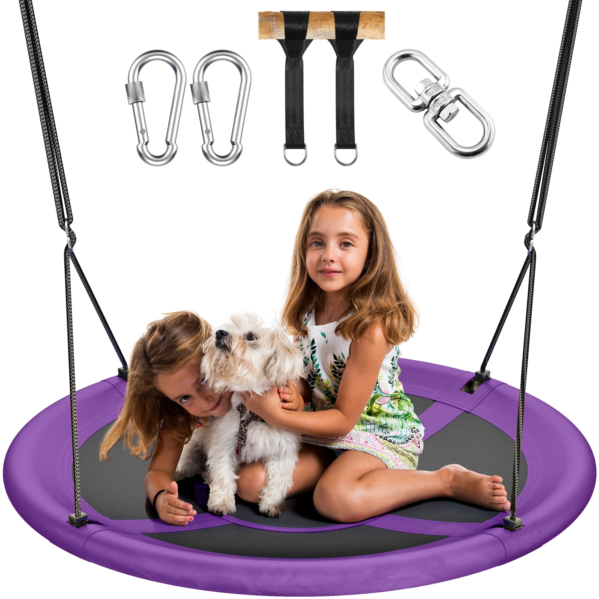 43" Saucer Tree Swing for Kids Adult, Waterproof Flying Saucer Swing with Adjustable Hanging ...