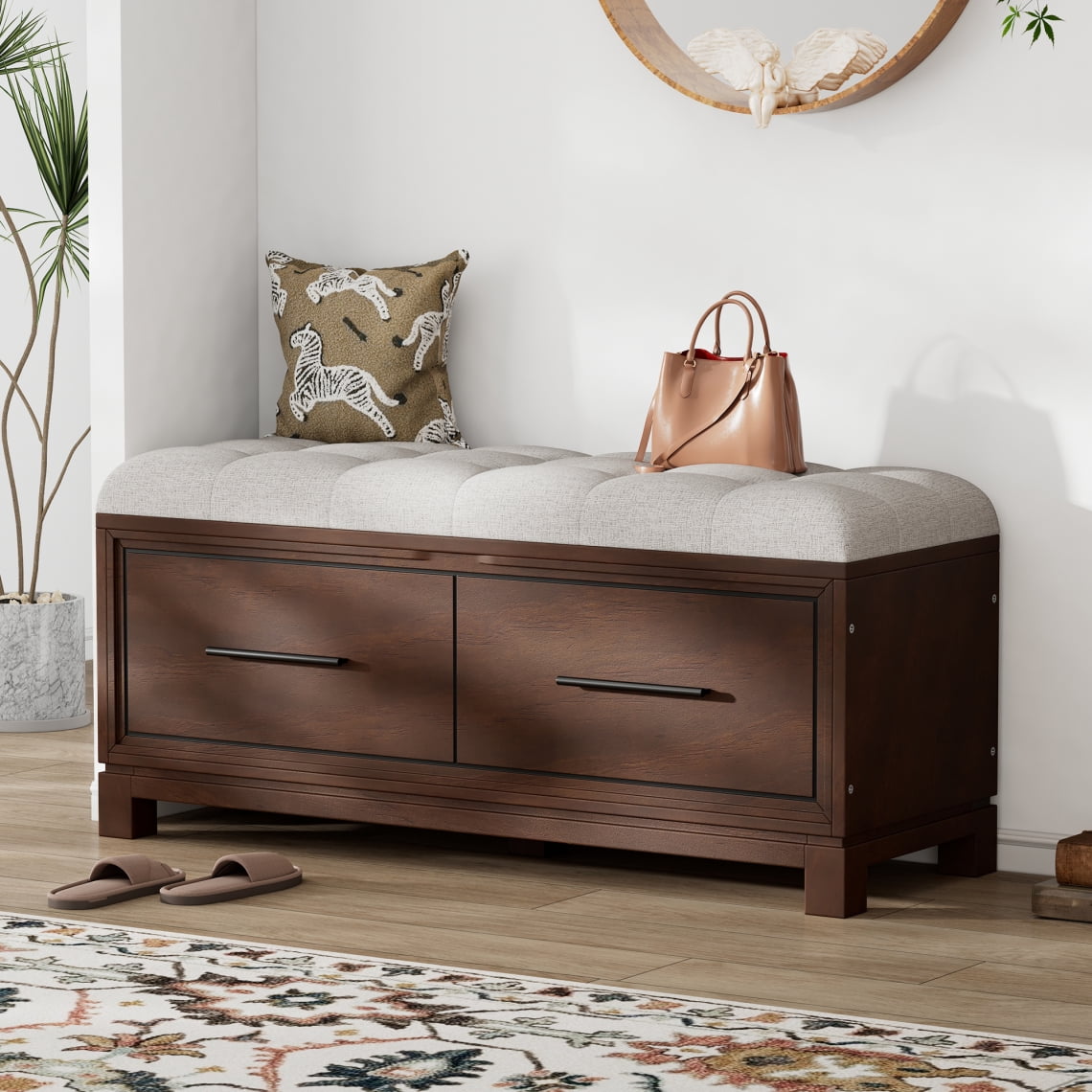 43" Shoe Bench with Lift Top Storage, Entryway Storage Bench with ...