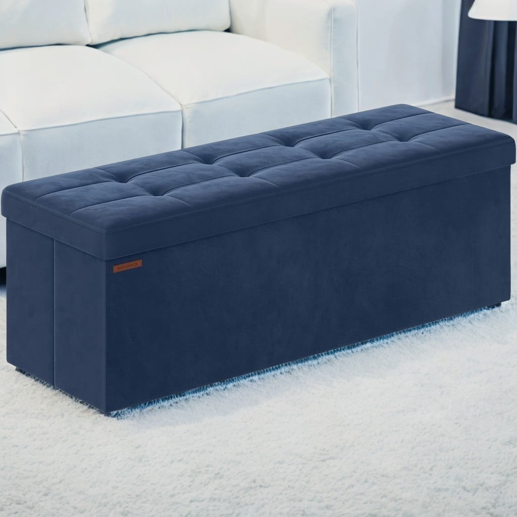 SONGMICS 43" Storage Ottoman Bench, Ottoman with Storage, End of Bed ...