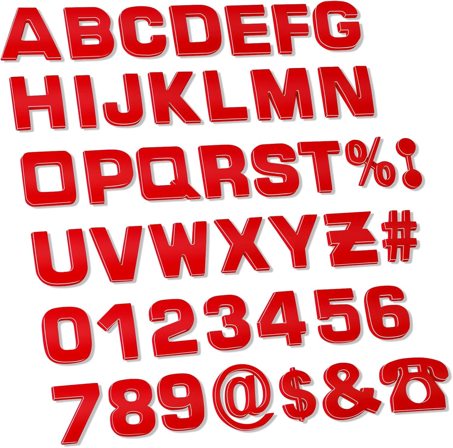 43 count Small Size Emblem Letters Sticker DIY Number Symbol Badge ...