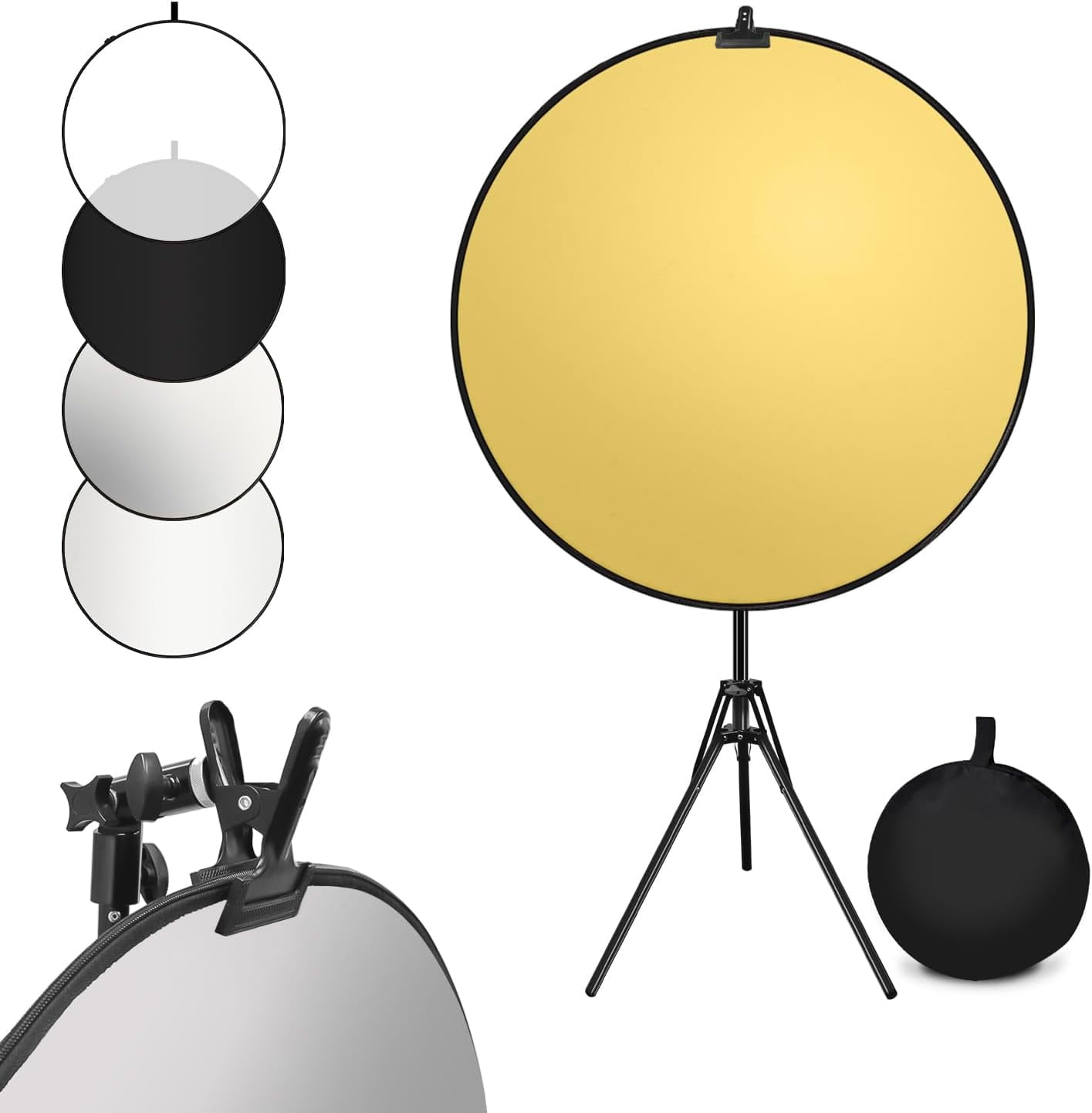 43 inch [5 Color in 1] Round Photo Lighting Reflector, Pop Up Disc ...