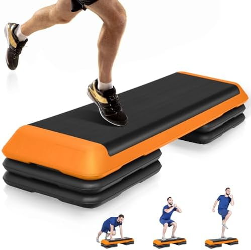 43 inch Aerobic Exercise Step Platform Adjustable Height Stepper ...