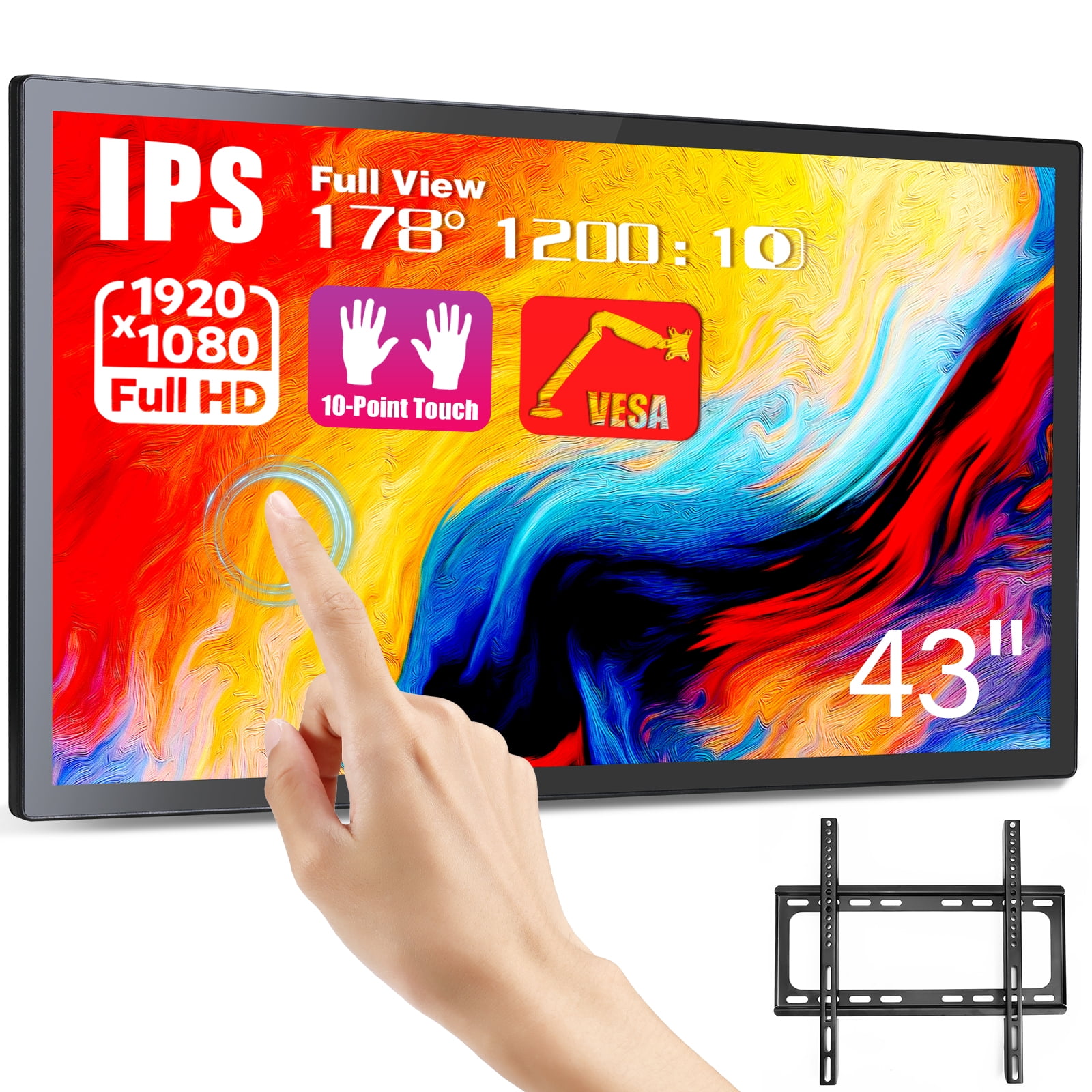 43 inch Capacitive Multi-Touch Screen Industrial Monitor, Built-in ...
