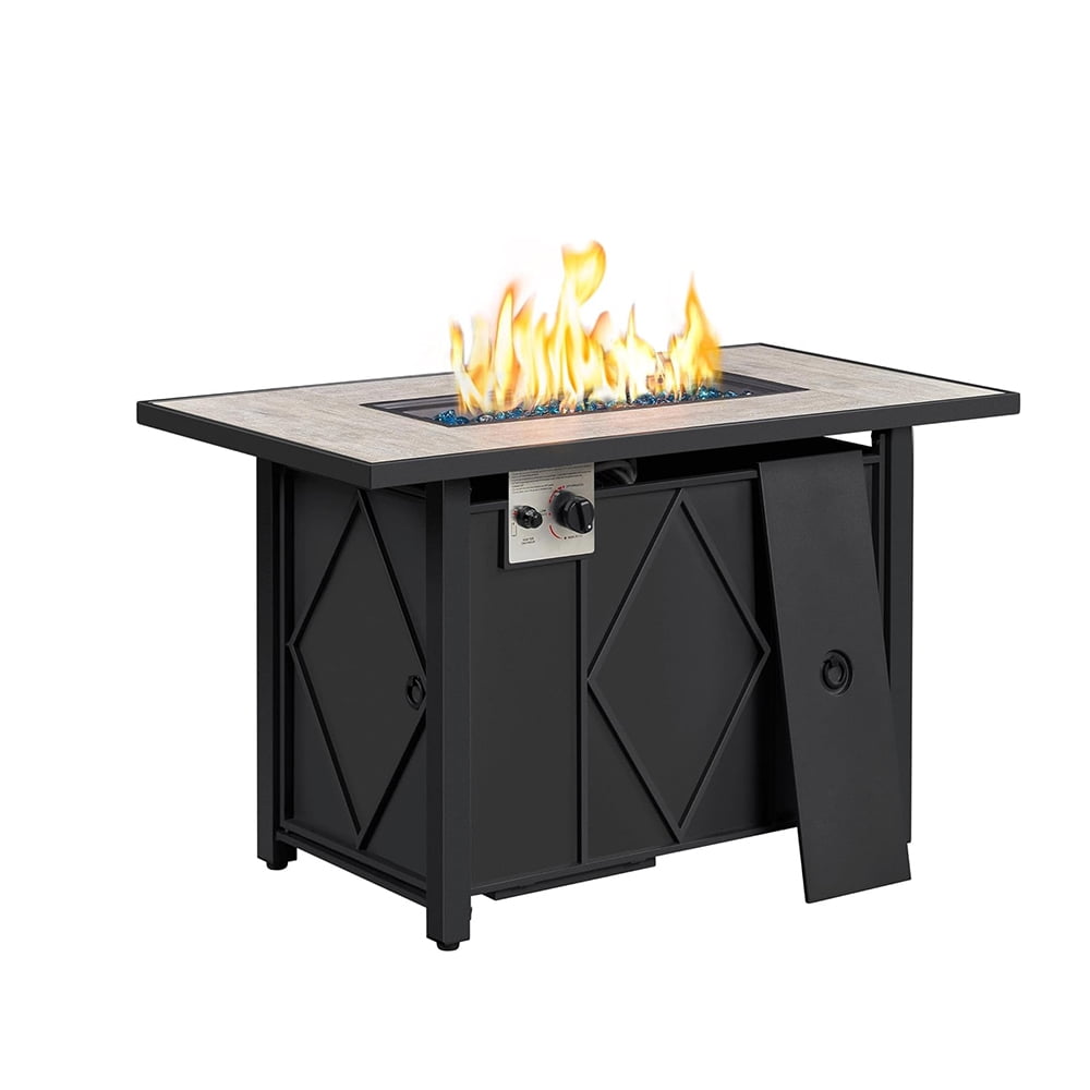 43 inch Propane Fire Pit, Outdoor Large Fire Pit Table, Firepit with ...