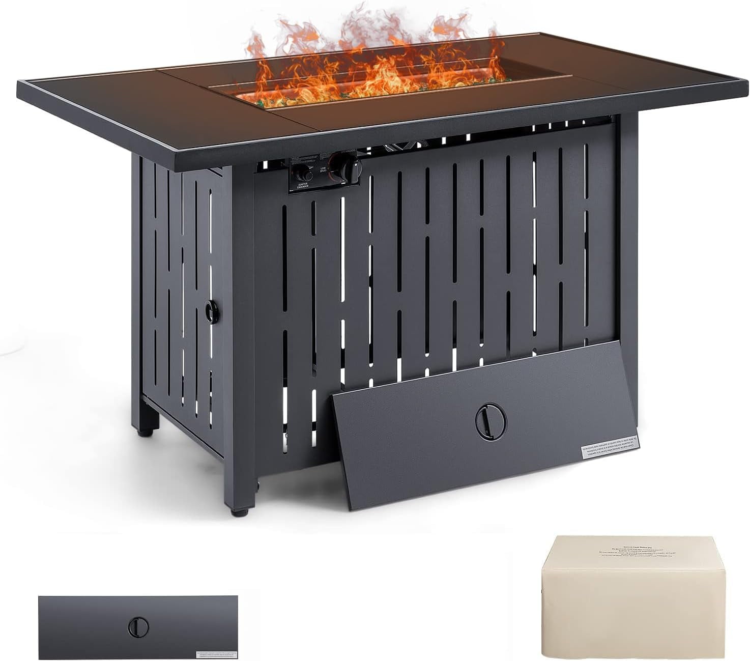 43 inch Propane Gas Fire Pit Table Outdoor 50,000 BTU Auto lgnition ...