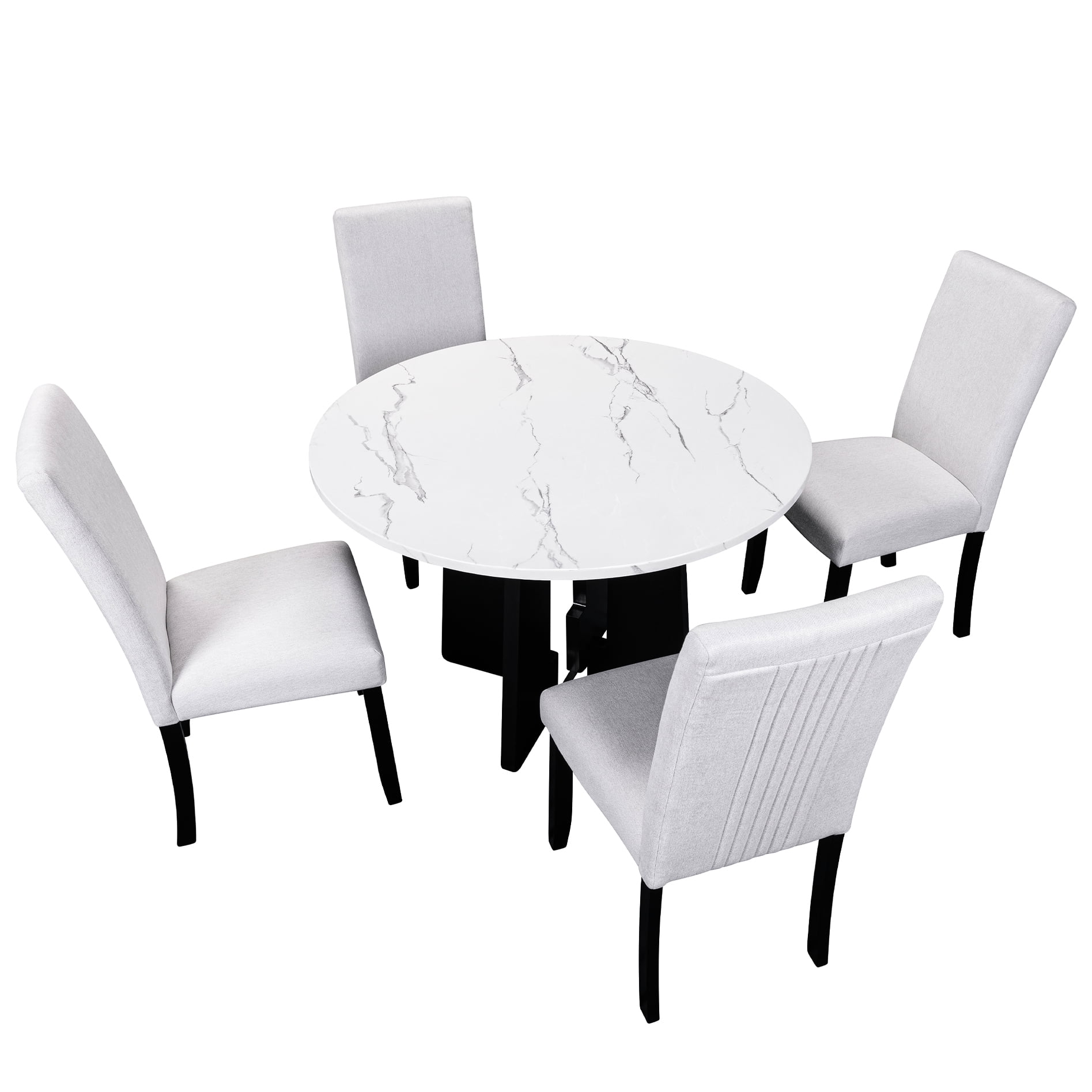 43-inch Round Dining Table And Chair . Materials. Ergonomic Upholstered ...