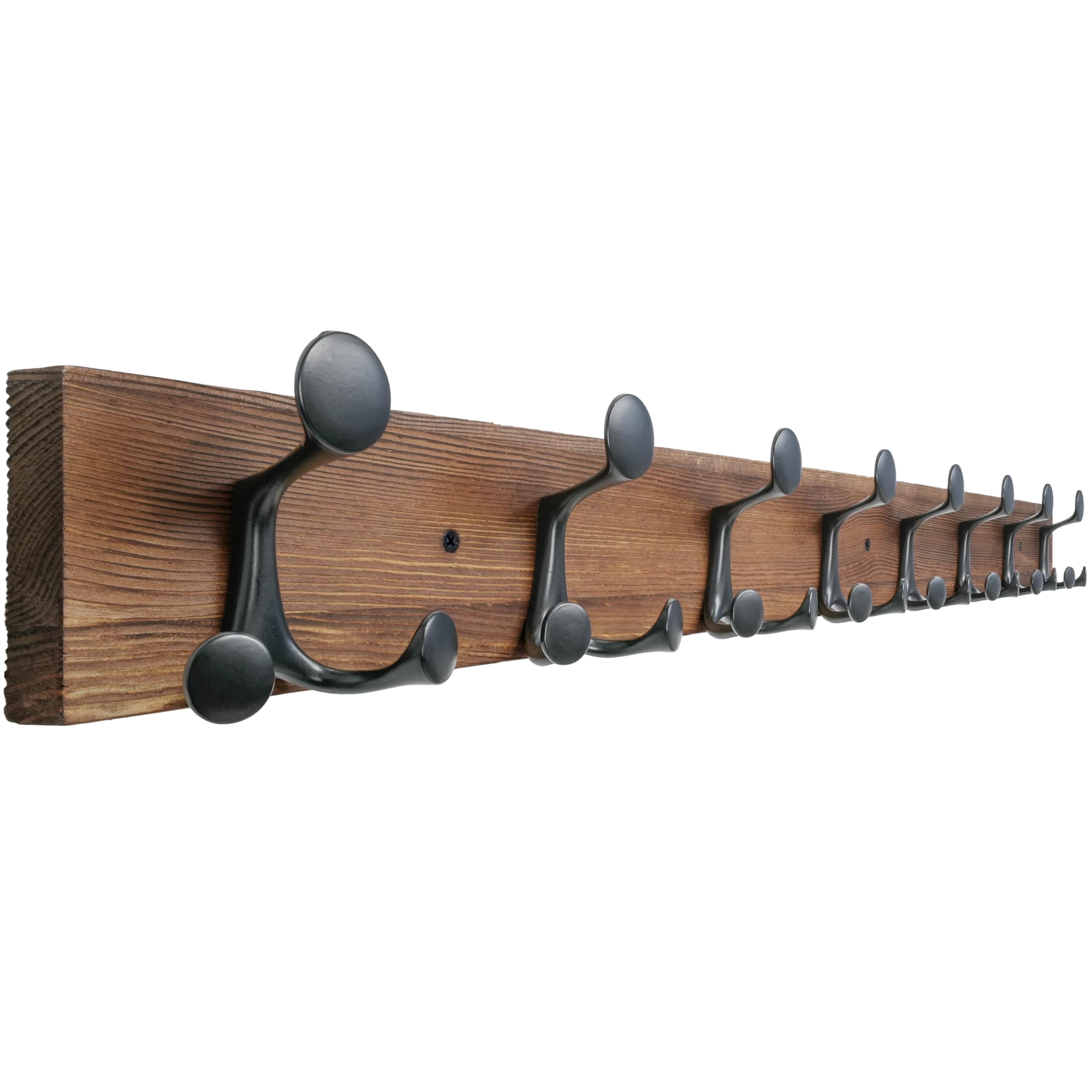 43-inch Wood Coat Rack Wall Mount With 8 Triple Hooks - Ideal For ...