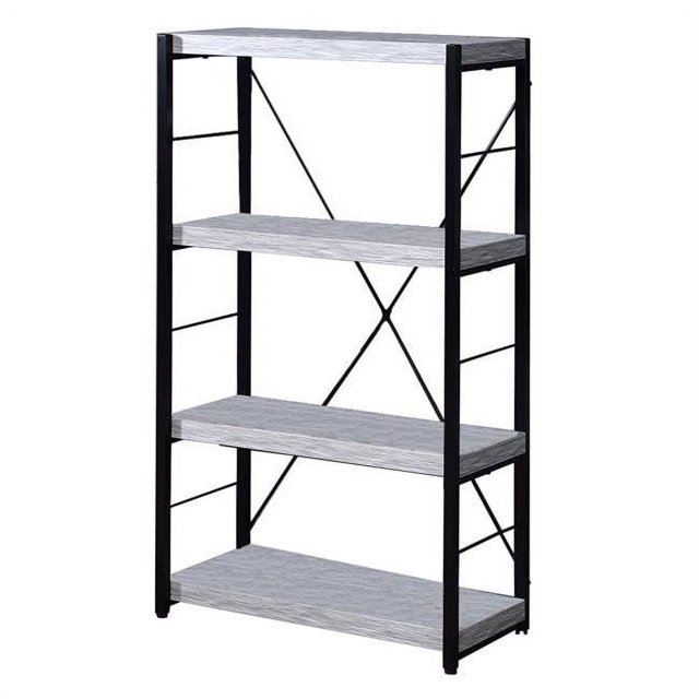 43 x 11 x 24 in. Industrial Bookshelf with 4 Shelves & Open Metal Frame ...