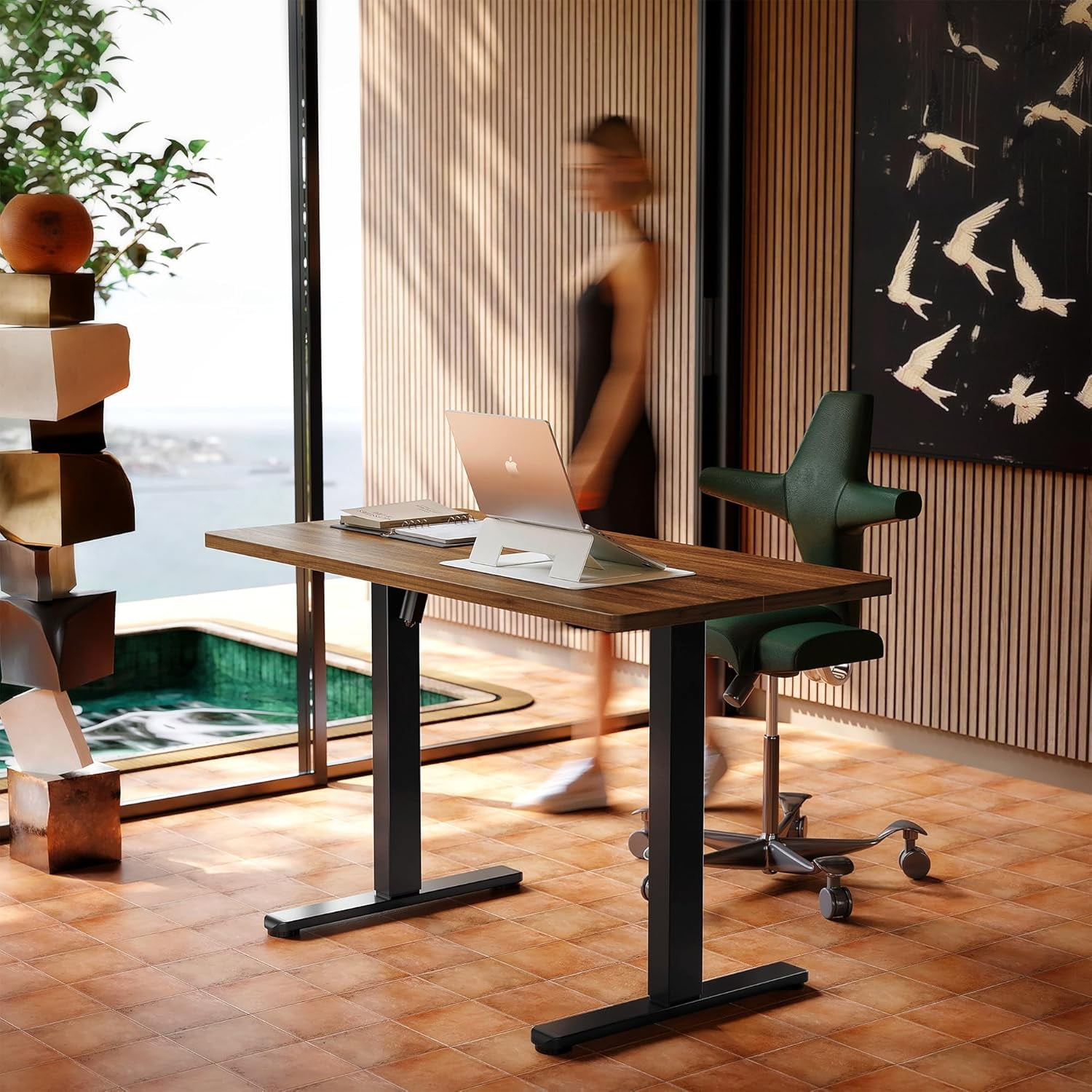 43 x 24 inch Electric Standing Desk Adjustable Height, 4 Memory Height ...