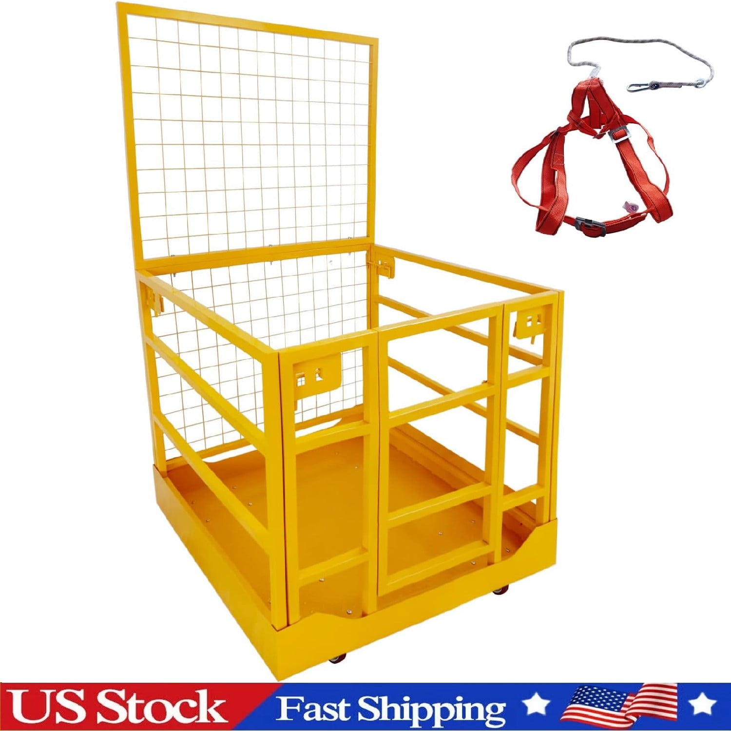 43"x45" Forklift Safety Cage ,1400Lbs Forklift Work Platform Lift ...