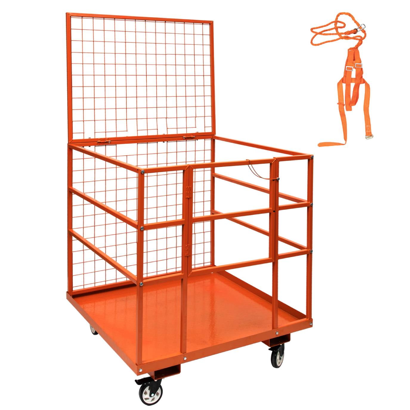 43"x45" Forklift Safety Cage Work Platform, Steel Platform Lift Basket ...
