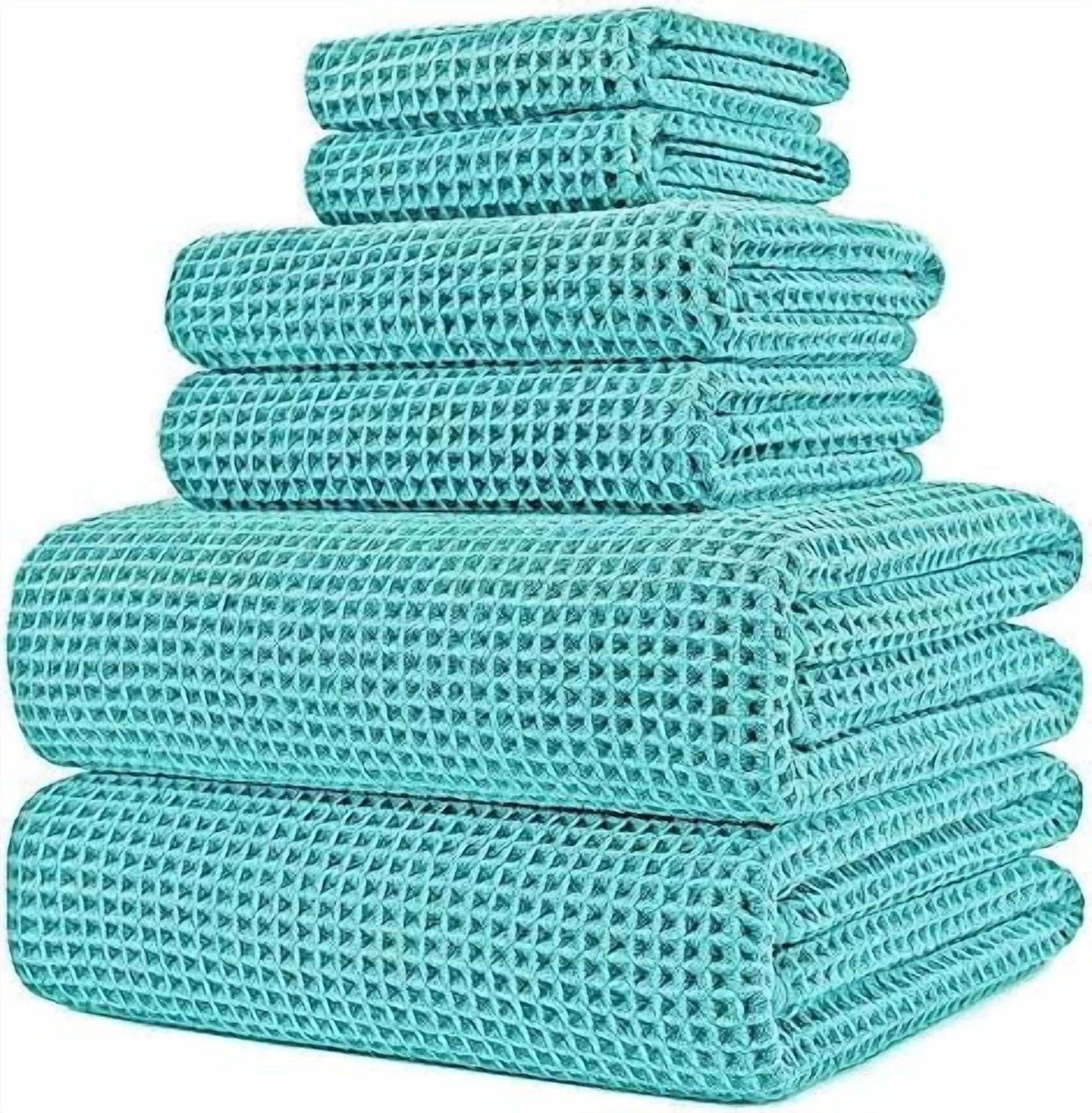 430 GSM Microfiber Quick Dry Lint Free Oversize Bath Towel Set, 6 Piece ...