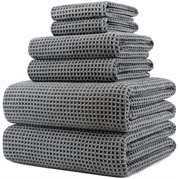 430 GSM Microfiber Quick Dry Lint Free Oversize Bath Towel Set, 6 Piece ...