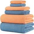 430 GSM Microfiber Quick Dry Lint Free Oversize Bath Towel Set, 6 Piece ...