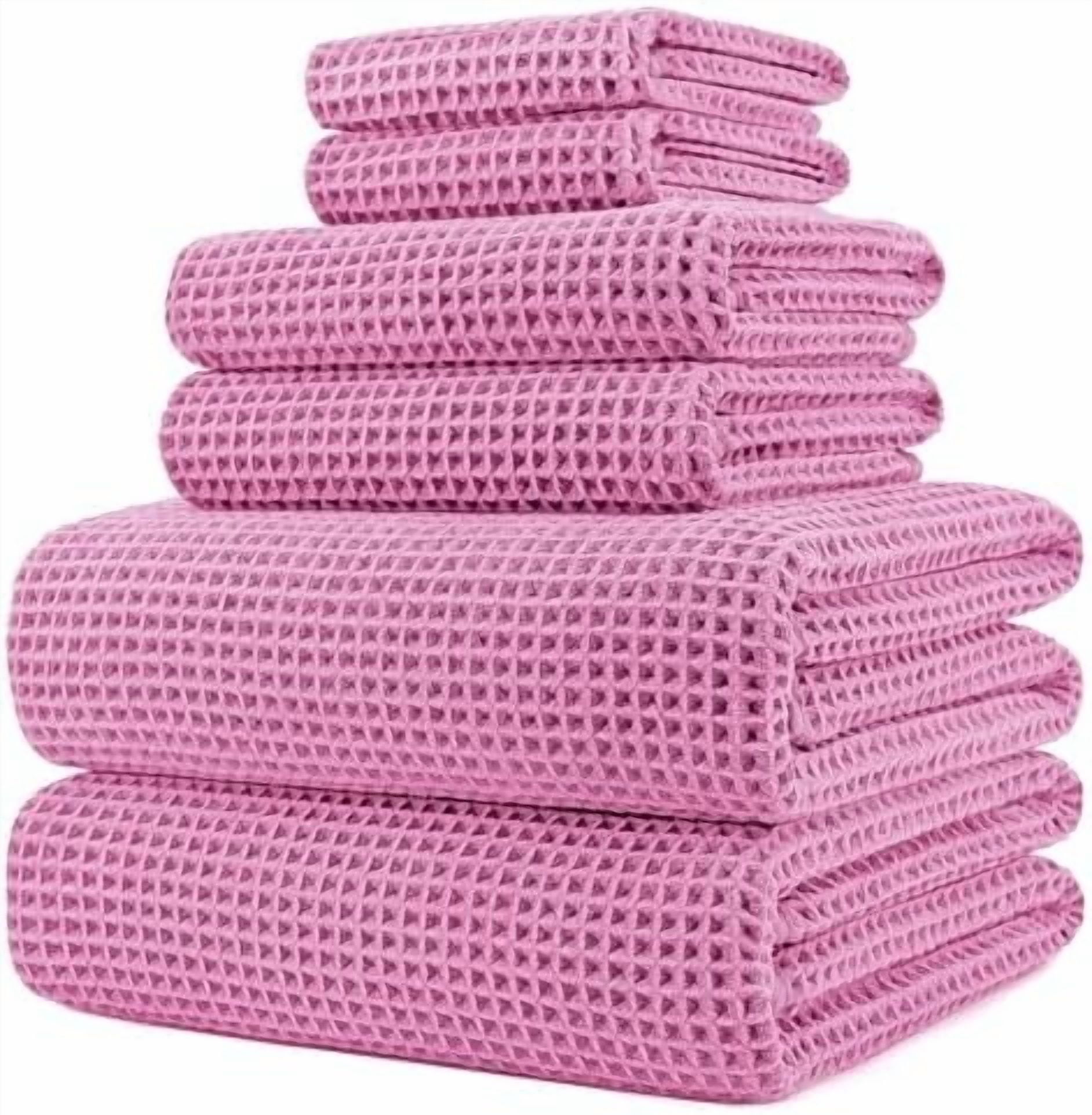 430 GSM Microfiber Quick Dry Lint Free Oversize Bath Towel Set, 6 Piece ...