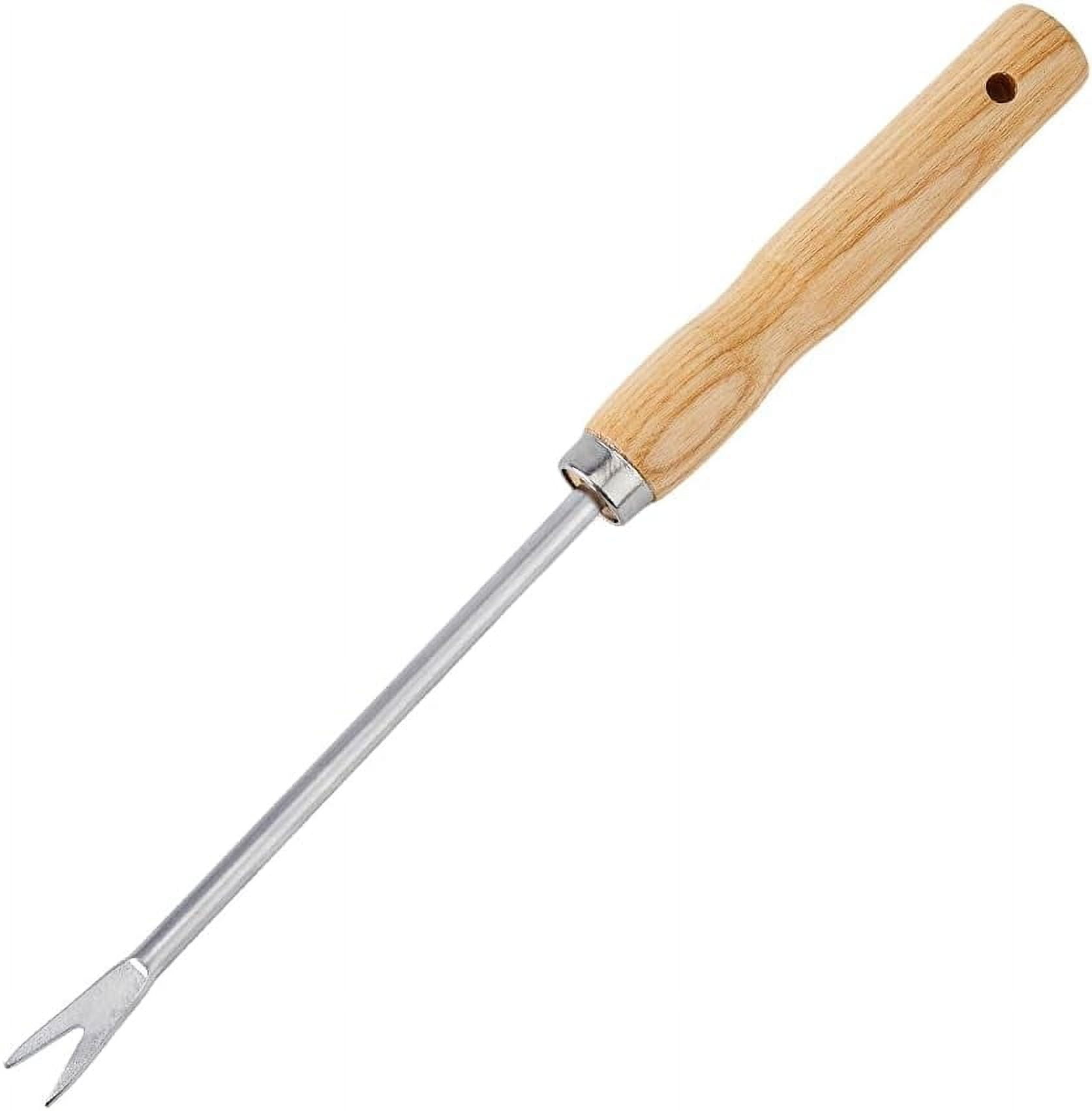 430 Stainless Steel Root Picker with Wood Handle Garden Plant Tools ...