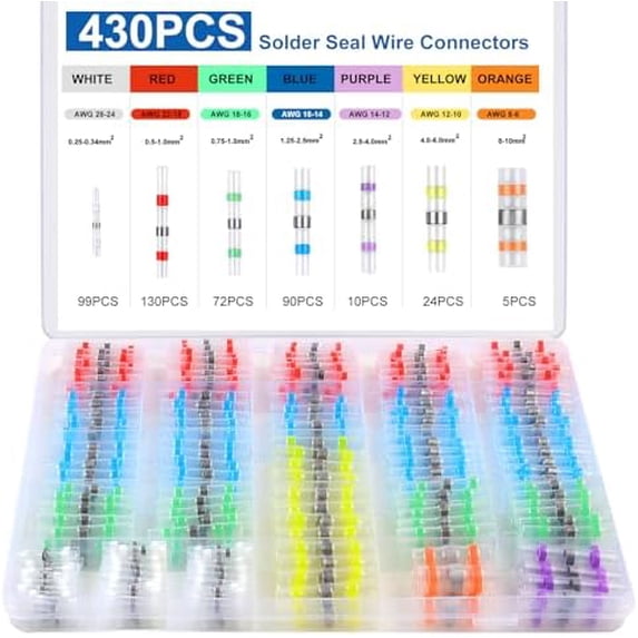 430 count Solder Seal Wire Connectors, Durable Heat Shrink Wire ...