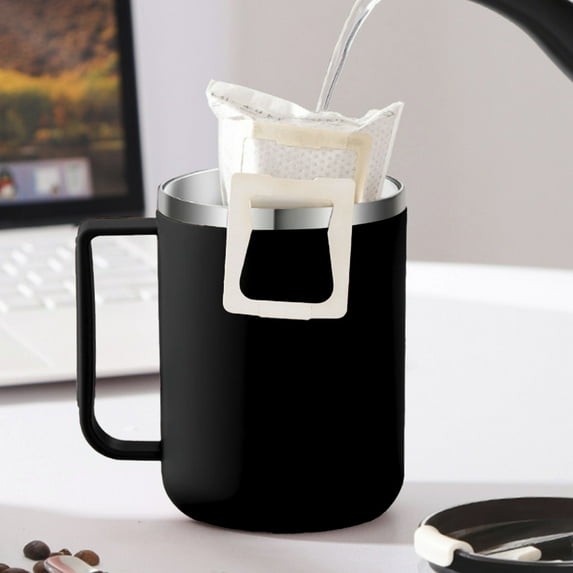 430ML Stainless Steel Covered Water Cup Coffee Cup Double Layer ...