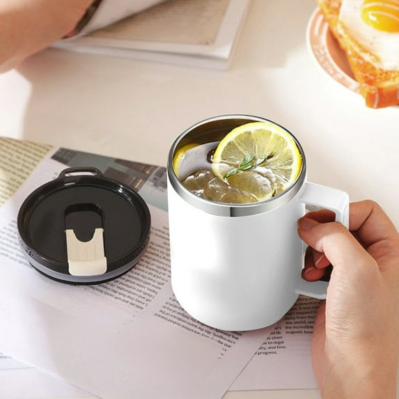 430ml Stainless Steel Double Wall Insulated Coffee Cup with Lid, Leak ...