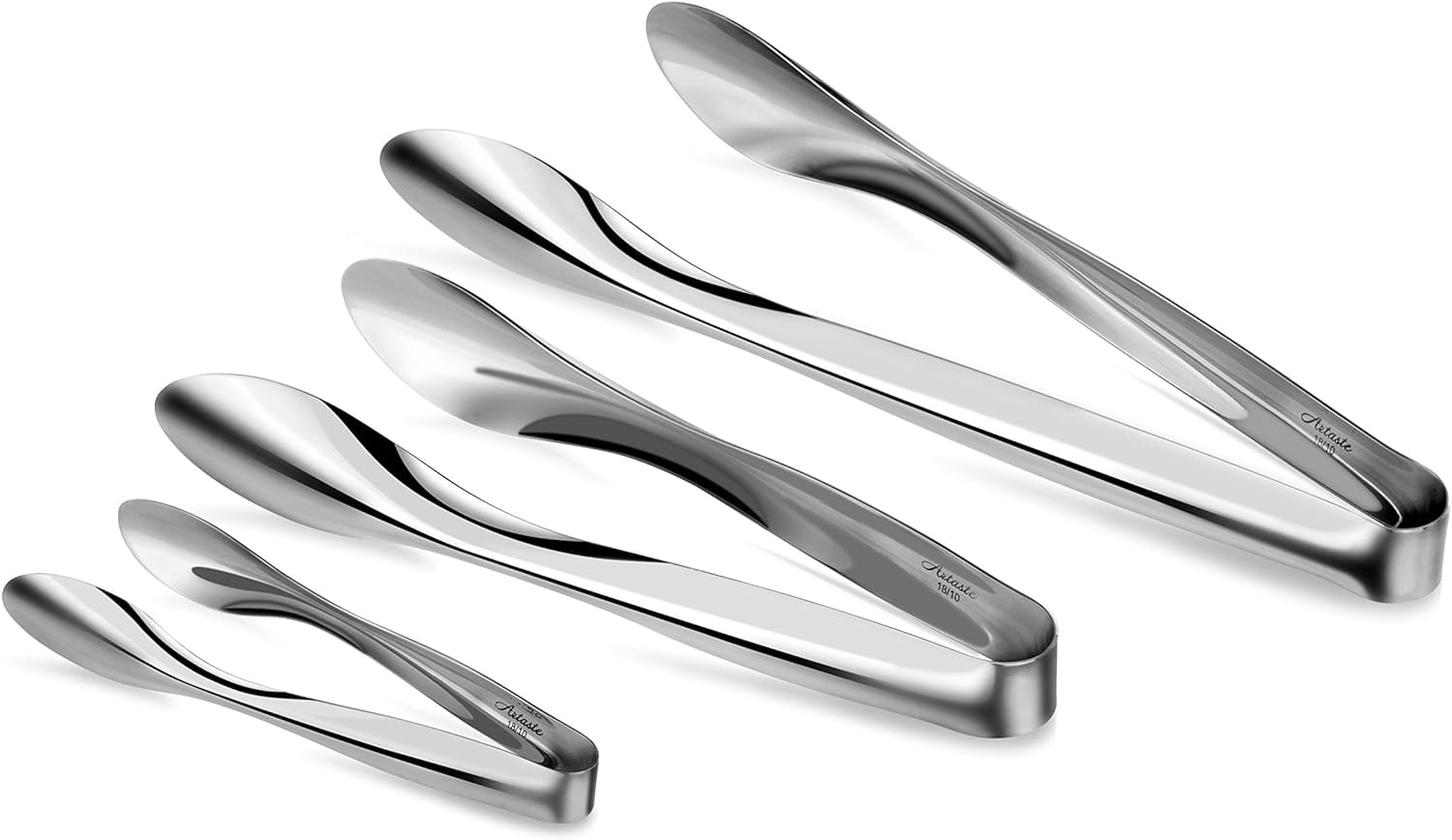 43167 Raindrop 18/10 stainless steel practical tongs, 3-piece set ...